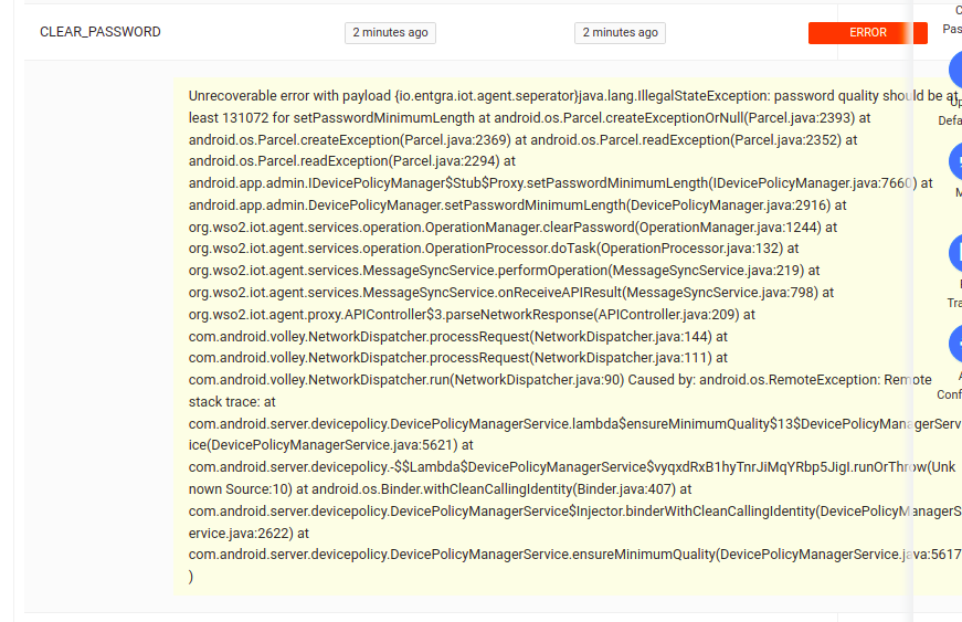 Bug #9282: Clear password operation is not working - PRODUCT IOTS - Entgra.io