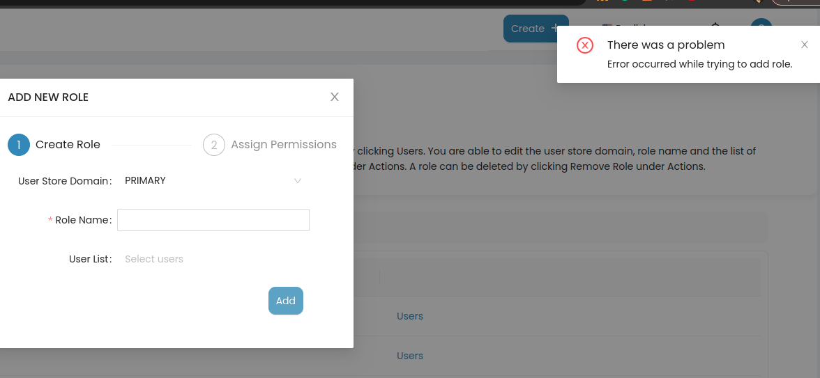Bug #9709: Duplicate role creation failing message is not correct - product-iots 5.0.0 GA ...